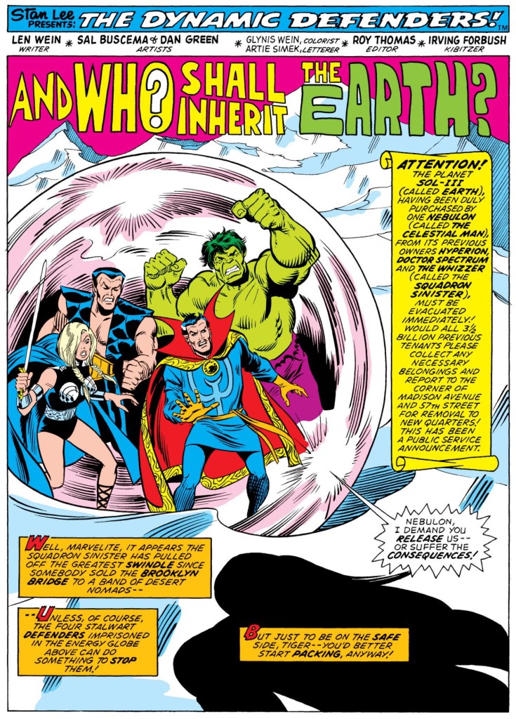 Defenders #14 (July, 1974) | Attack of the 50 Year Old Comic Books